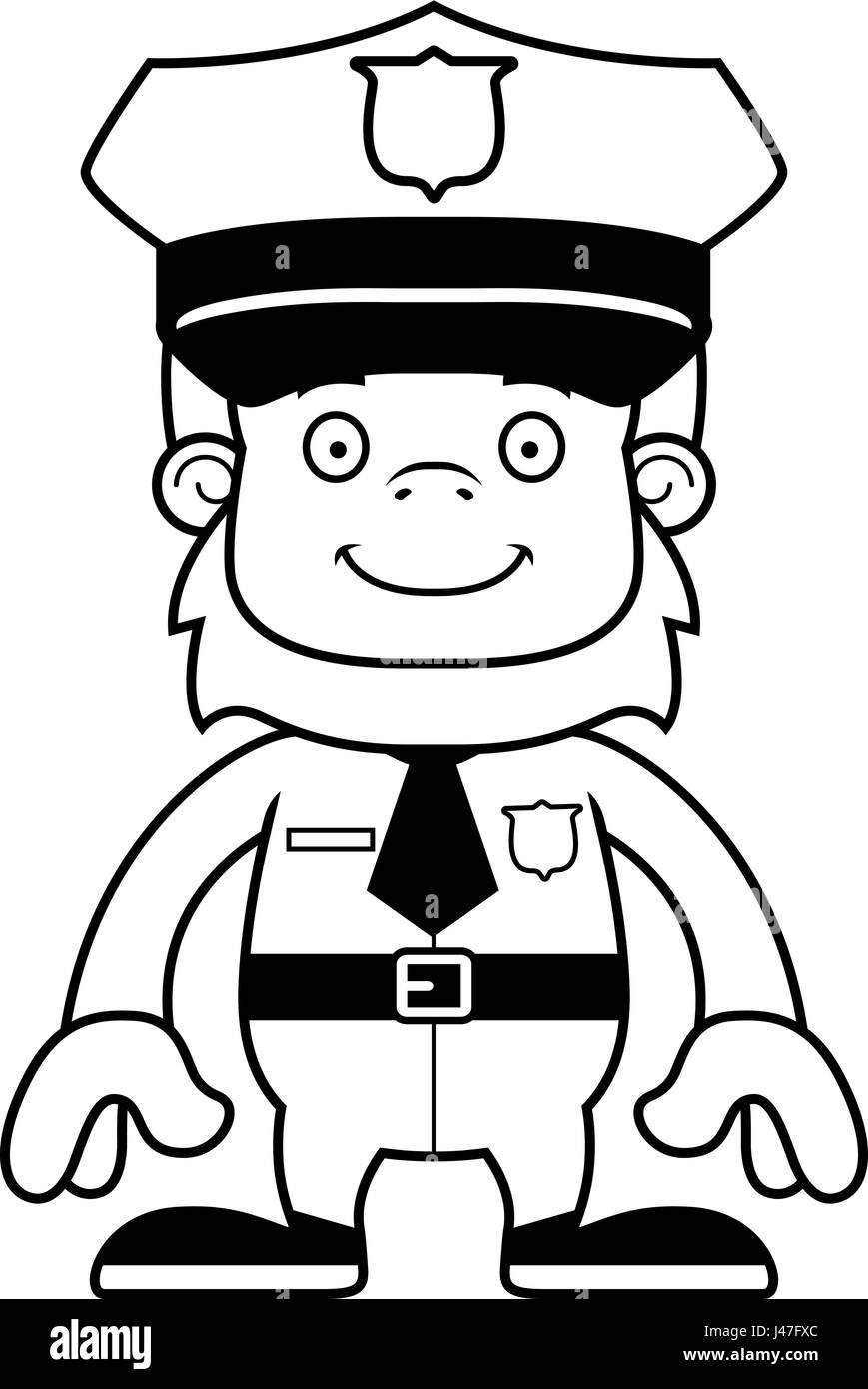 A cartoon police officer sasquatch smiling Stock Vector Image & Art - Alamy