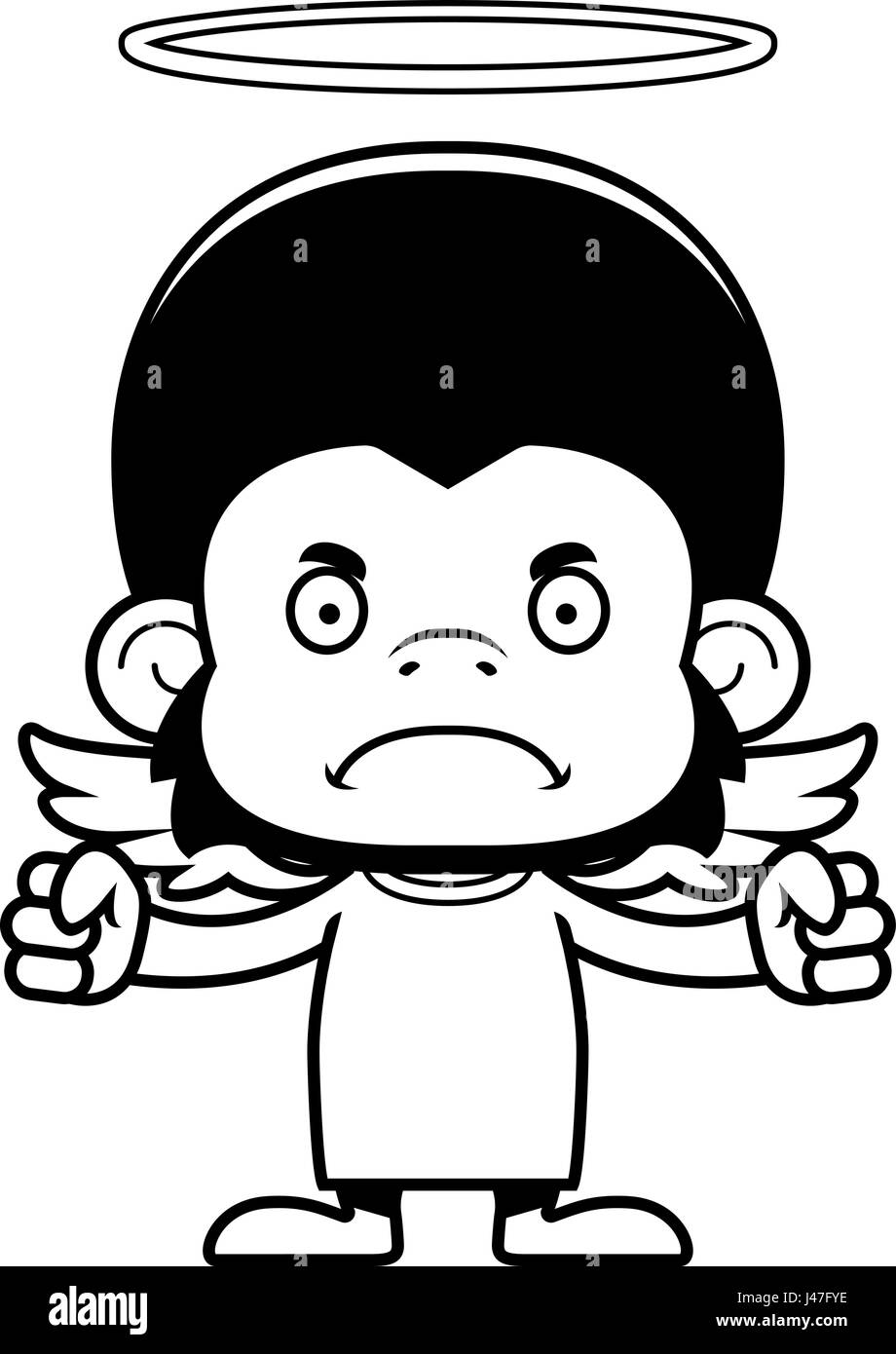 A cartoon angel chimpanzee looking angry Stock Vector Image & Art - Alamy