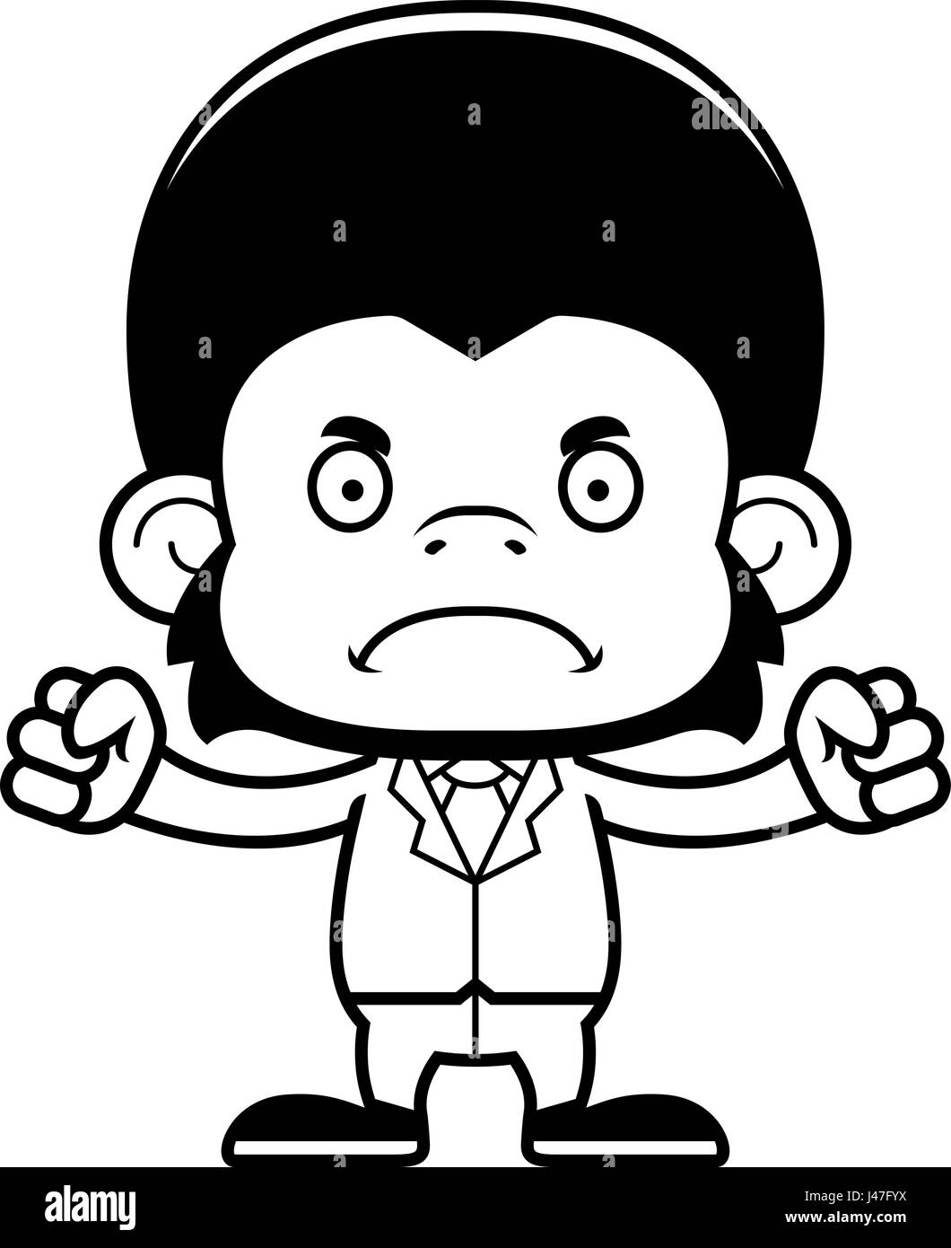 A cartoon businessperson chimpanzee looking angry Stock Vector Image ...