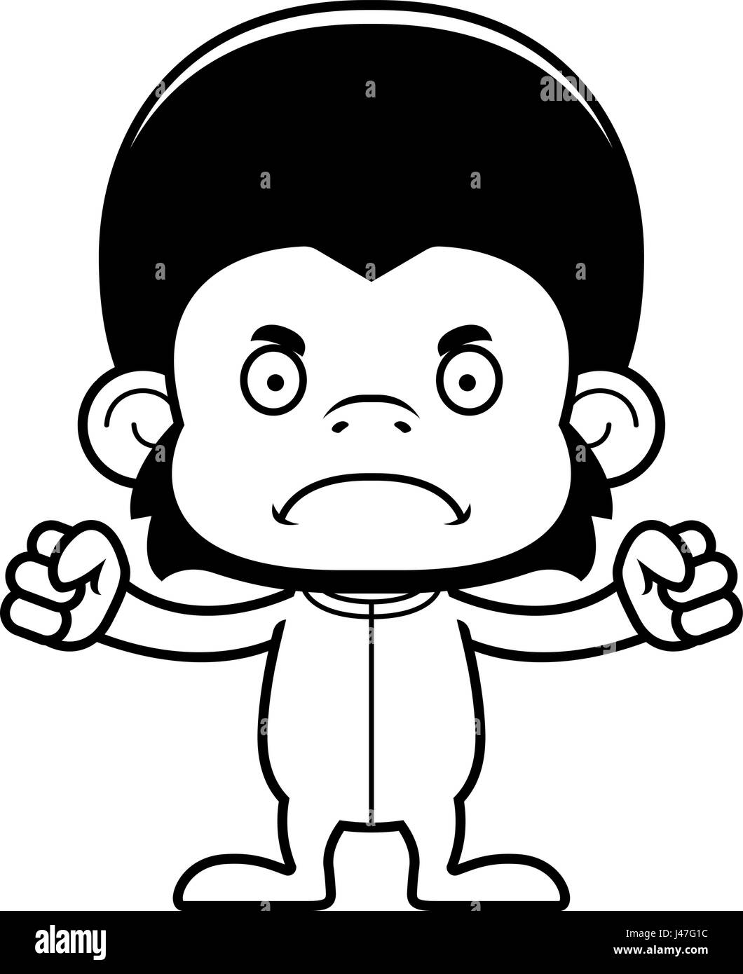 A cartoon chimpanzee looking angry in pajamas Stock Vector Image & Art ...