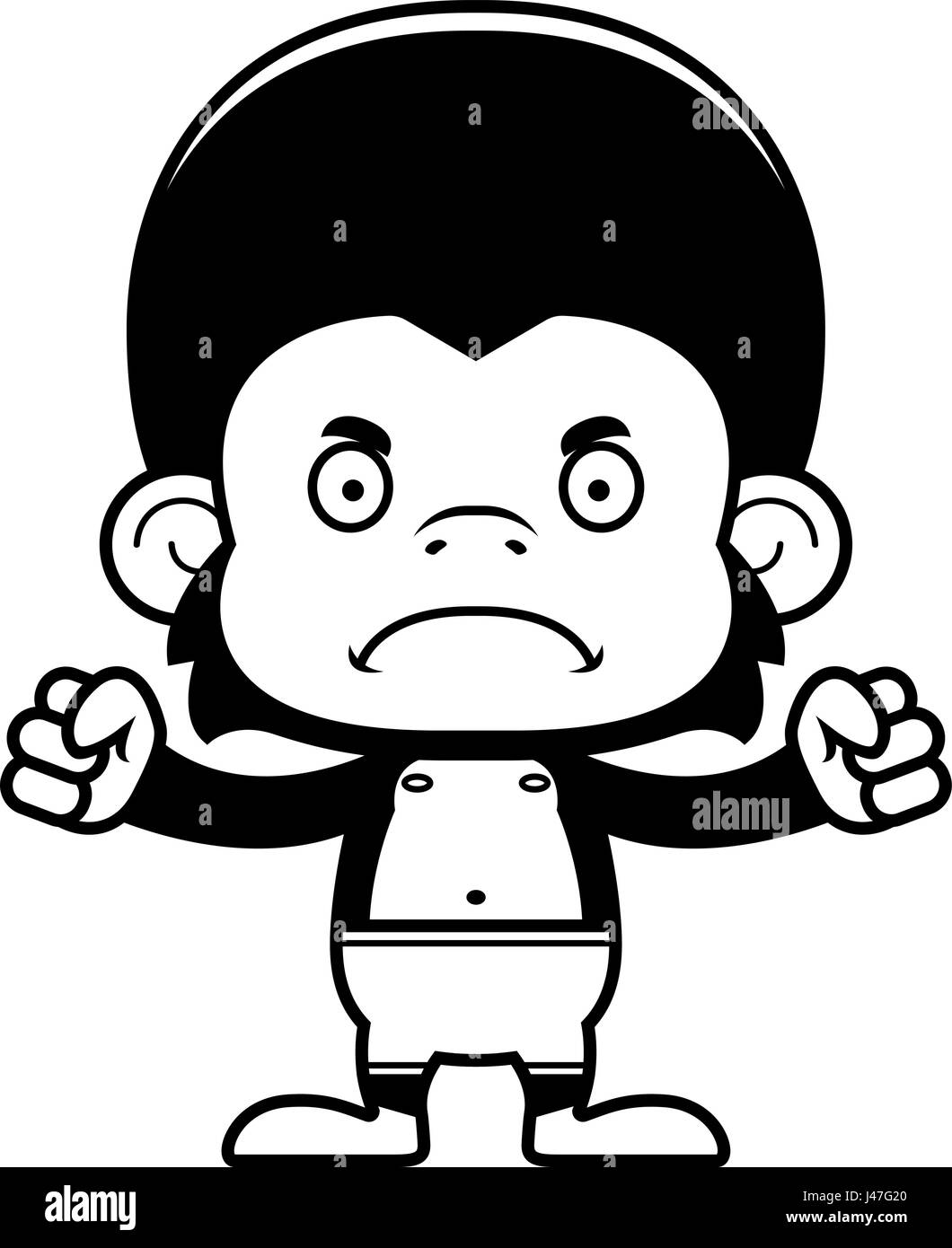 A cartoon chimpanzee looking angry in a swimsuit Stock Vector Image ...