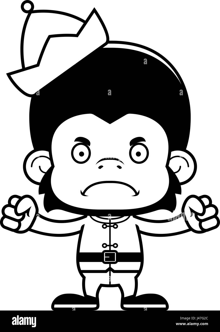 A cartoon Xmas elf chimpanzee looking angry Stock Vector Image & Art ...