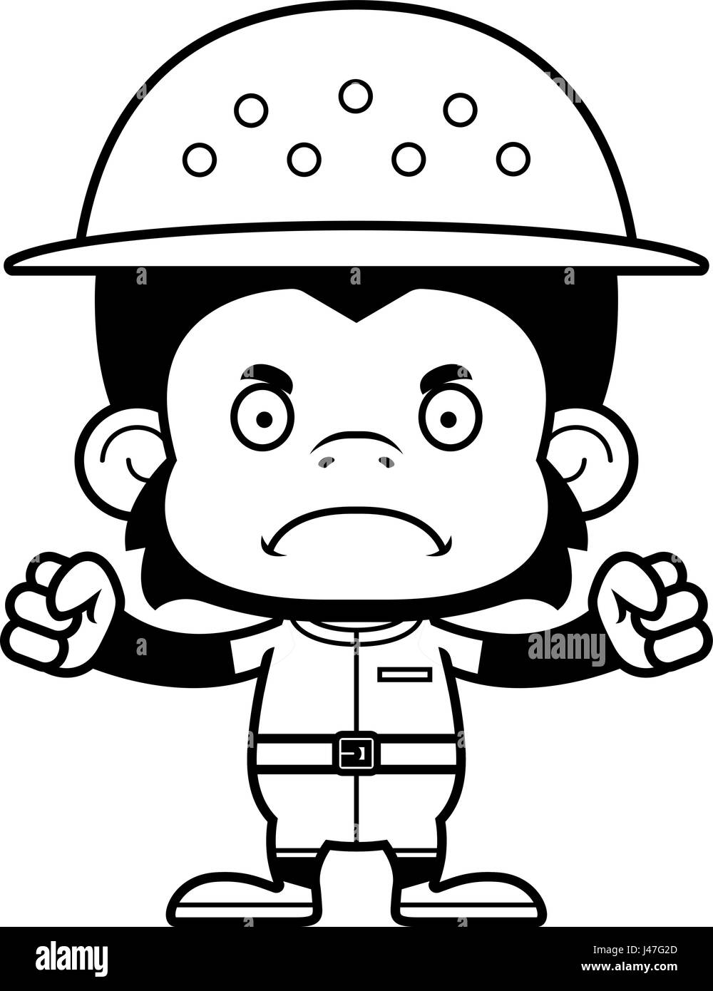 A cartoon zookeeper chimpanzee looking angry Stock Vector Image & Art ...