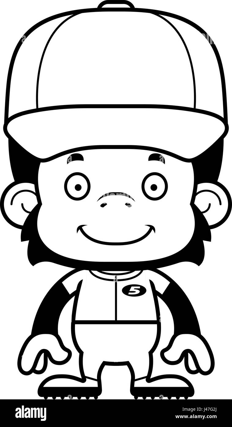 A cartoon baseball player chimpanzee smiling Stock Vector Image & Art ...