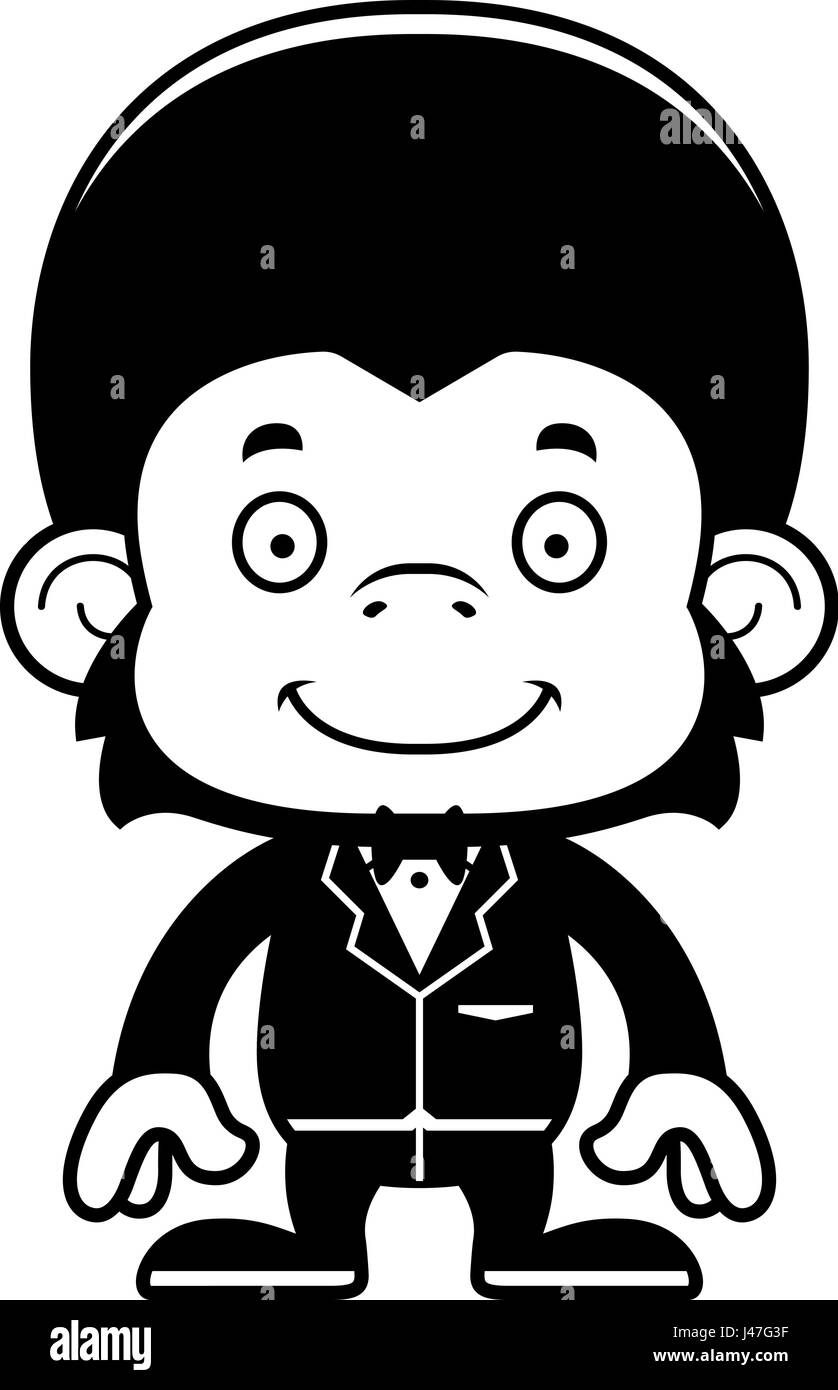 A cartoon groom chimpanzee smiling Stock Vector Image & Art - Alamy