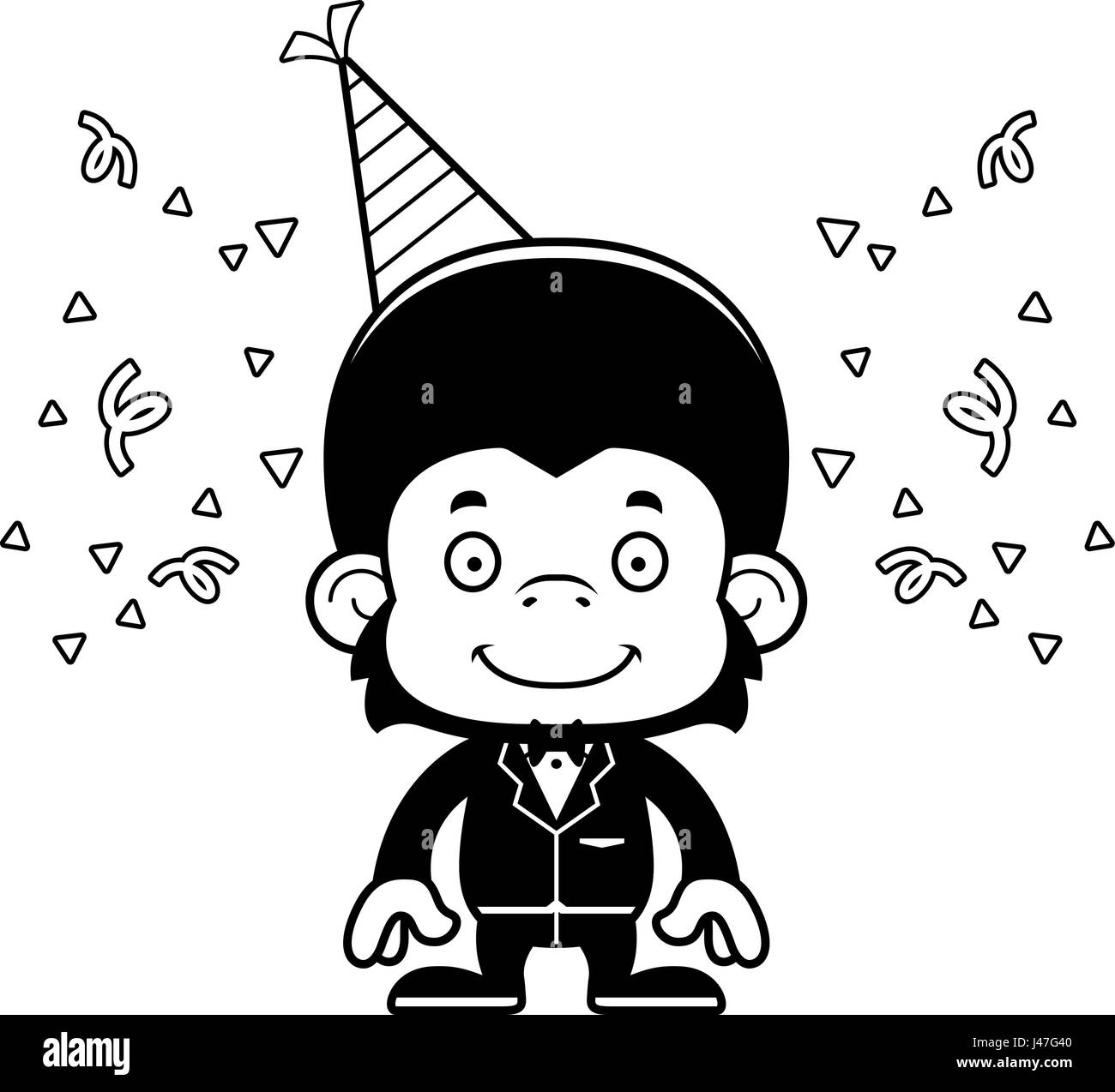 A cartoon party chimpanzee smiling Stock Vector Image & Art - Alamy