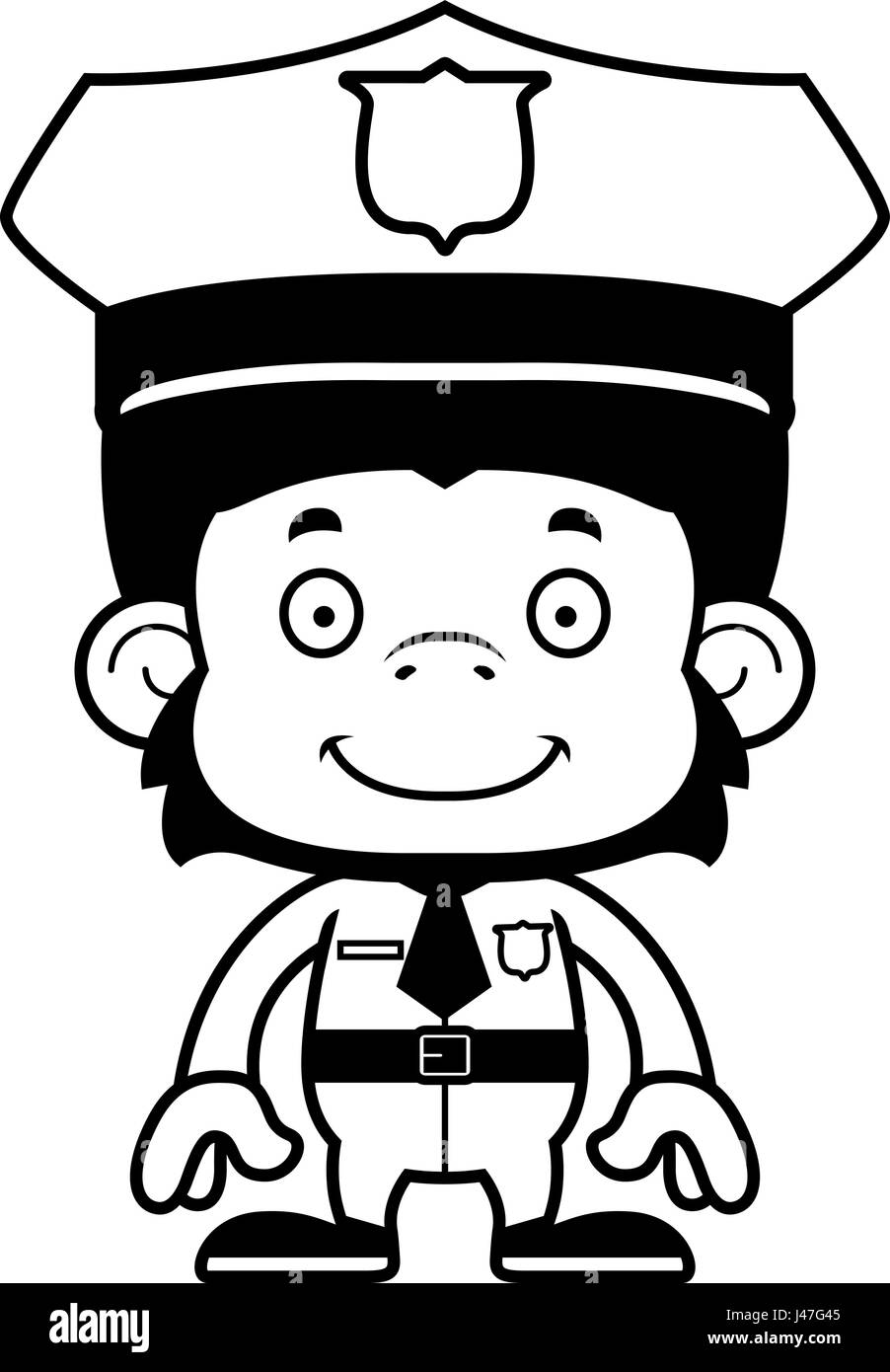 A cartoon police officer chimpanzee smiling Stock Vector Image & Art ...