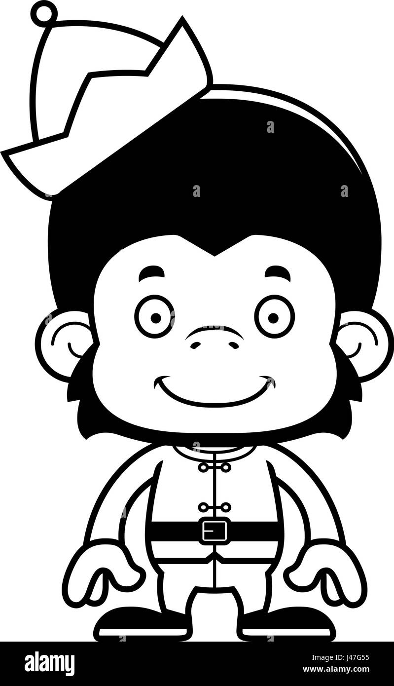 A cartoon Xmas elf chimpanzee smiling Stock Vector Image & Art - Alamy