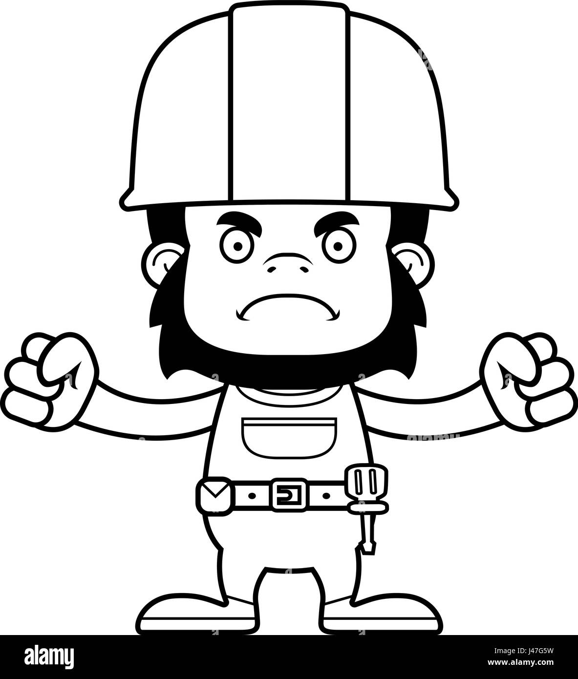 A cartoon construction worker gorilla looking angry Stock Vector Image ...