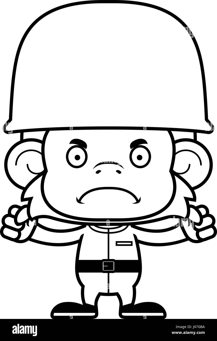 A cartoon soldier monkey looking angry Stock Vector Image & Art - Alamy