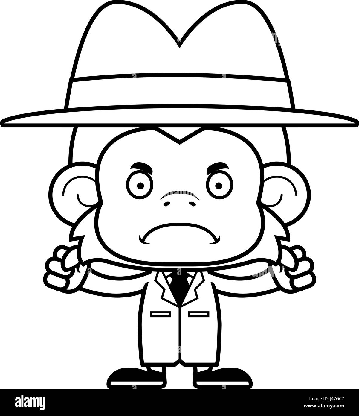 A cartoon detective monkey looking angry Stock Vector Image & Art - Alamy