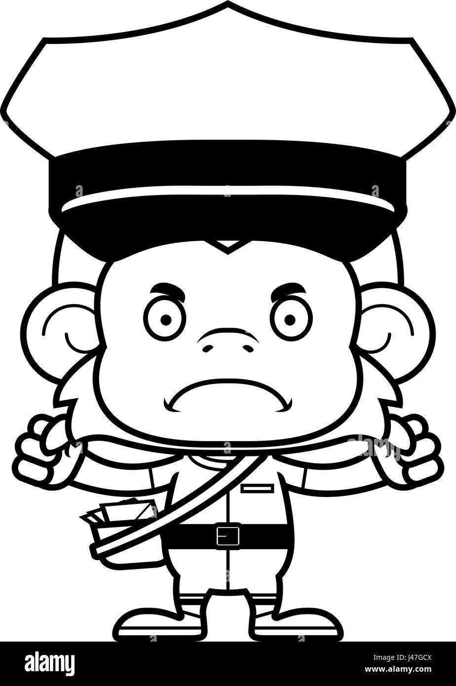 A cartoon mail carrier monkey looking angry Stock Vector Image & Art ...