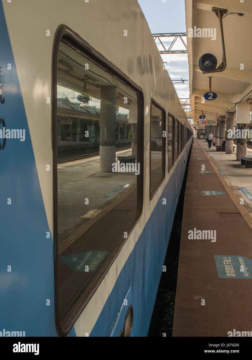 Ilan, Taiwan - October 05, 2016: Blue wagons of Taiwanese train Stock ...