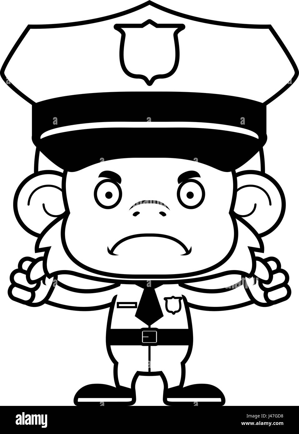 A cartoon police officer monkey looking angry Stock Vector Image & Art ...
