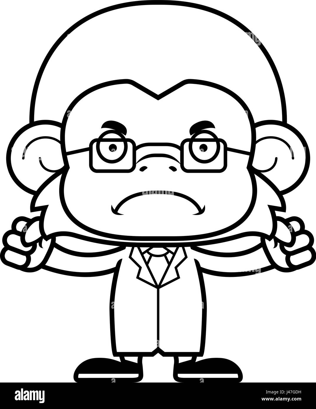 A cartoon scientist monkey looking angry Stock Vector Image & Art - Alamy