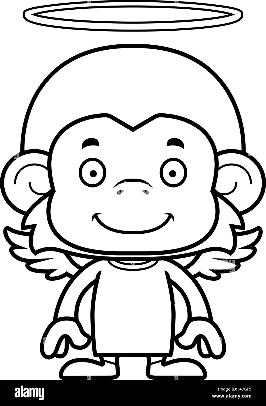 A cartoon angel monkey smiling Stock Vector Image & Art - Alamy