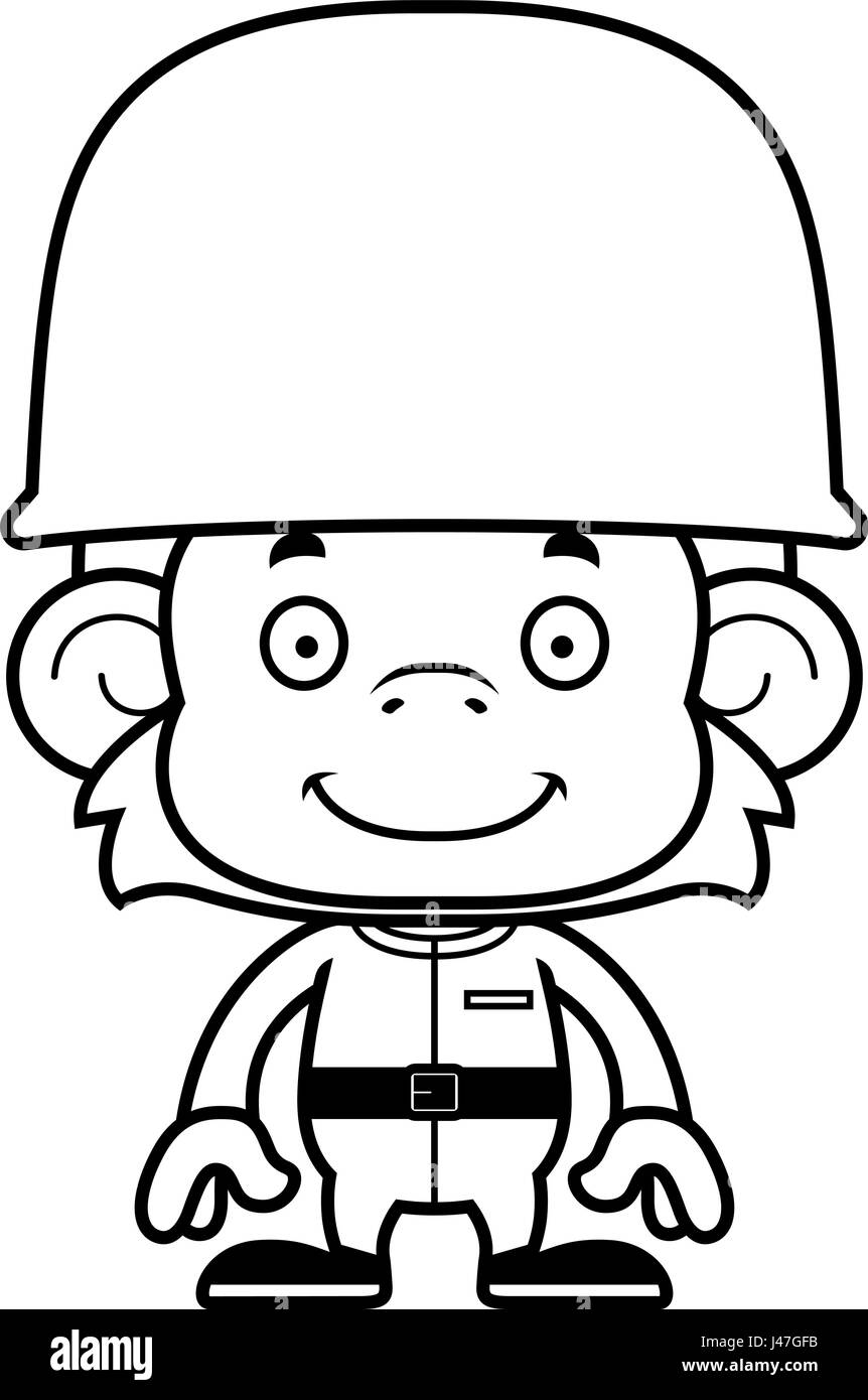 A cartoon soldier monkey smiling Stock Vector Image & Art - Alamy