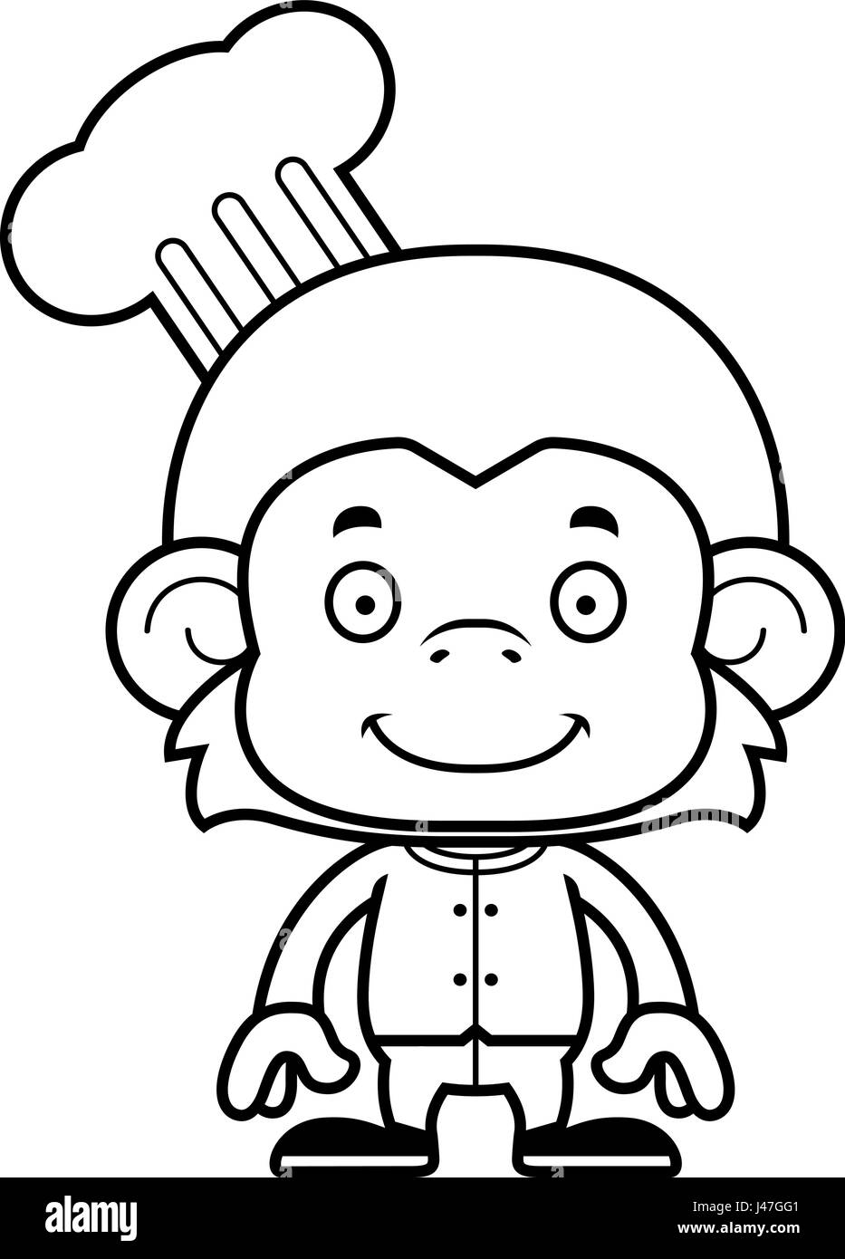 A cartoon chef monkey smiling Stock Vector Image & Art - Alamy