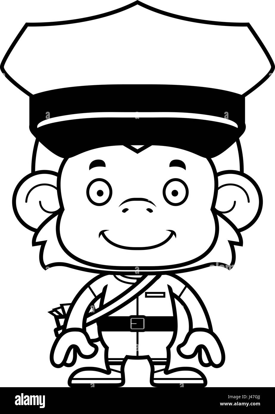 A cartoon mail carrier monkey smiling Stock Vector Image & Art - Alamy