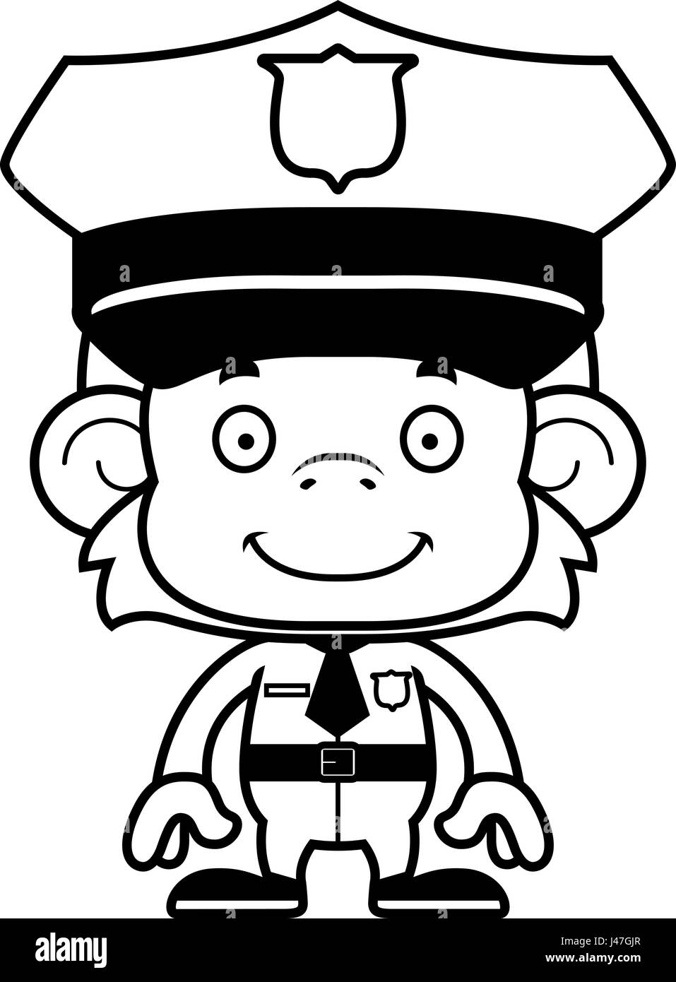 A cartoon police officer monkey smiling Stock Vector Image & Art - Alamy