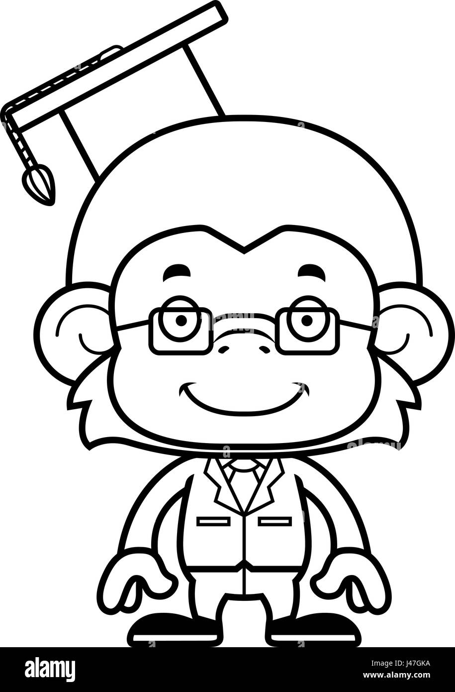 Cartoon teacher monkey smiling hi-res stock photography and images - Alamy