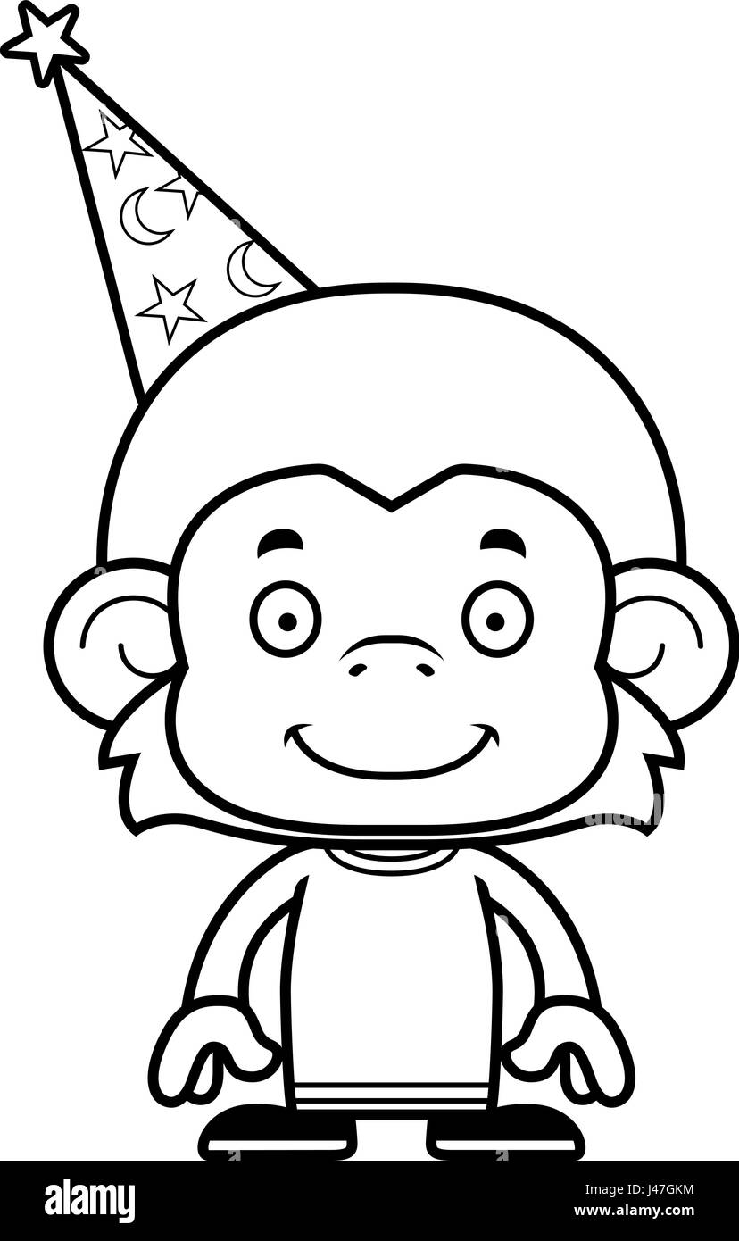 A cartoon wizard monkey smiling Stock Vector Image & Art - Alamy