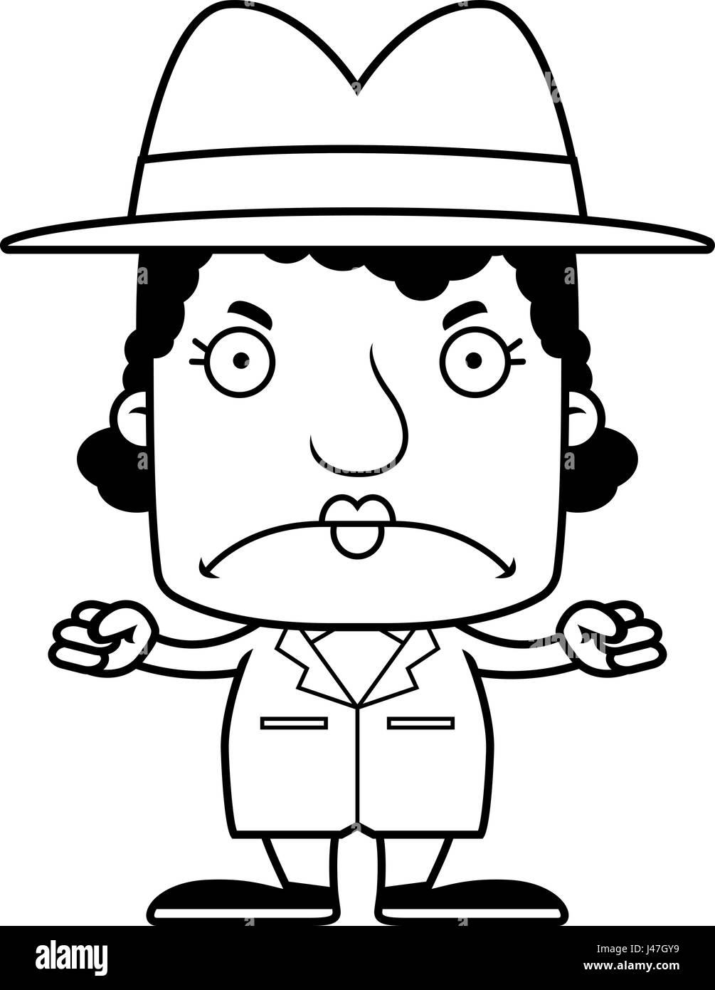 A cartoon detective woman looking angry Stock Vector Image & Art - Alamy