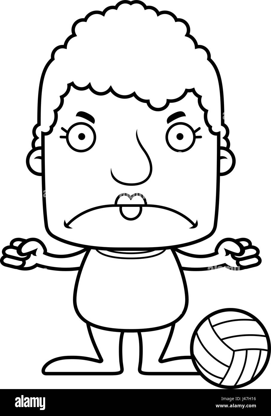A cartoon beach volleyball player woman looking angry Stock Vector ...