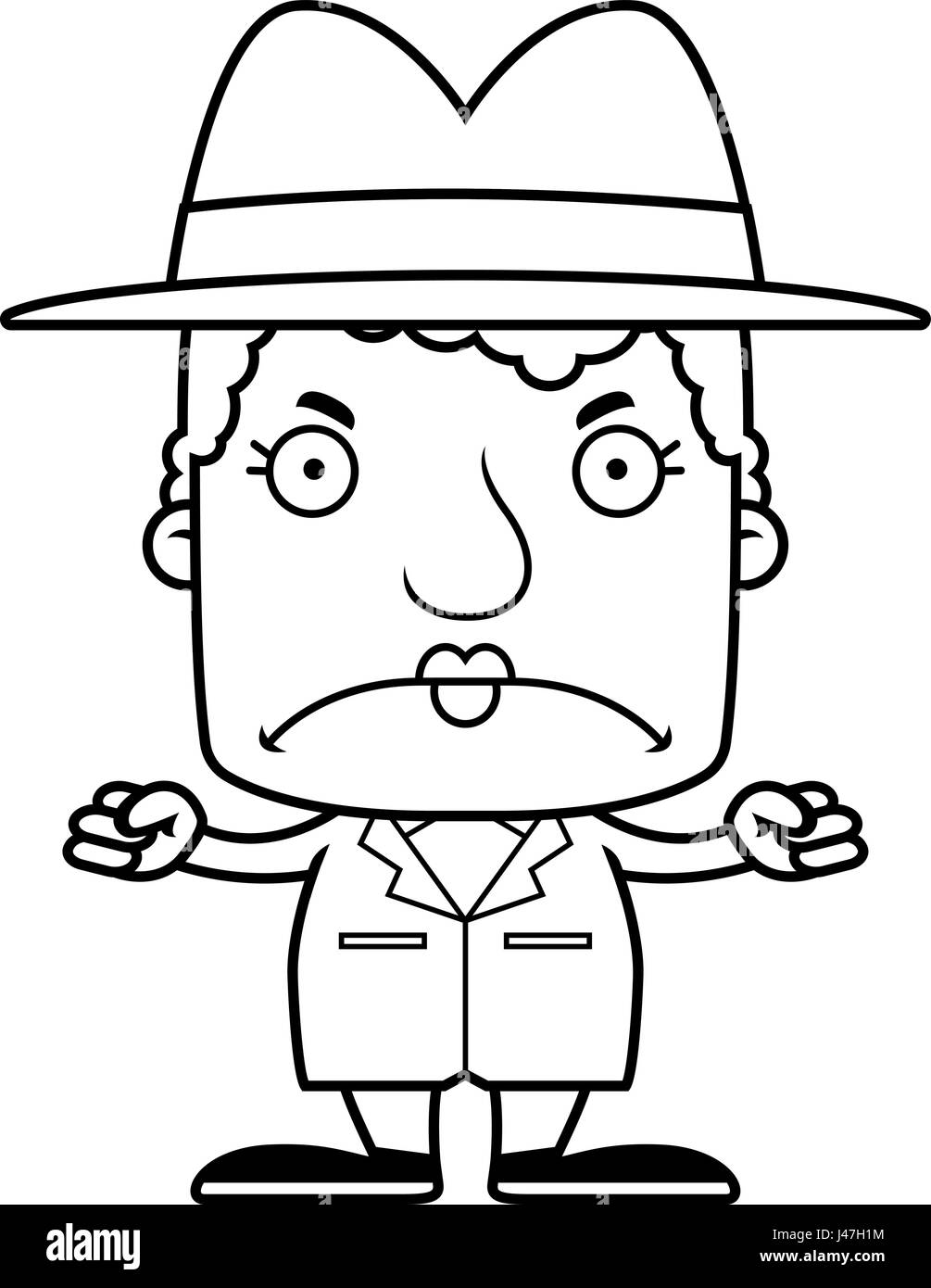 A cartoon detective woman looking angry Stock Vector Image & Art - Alamy