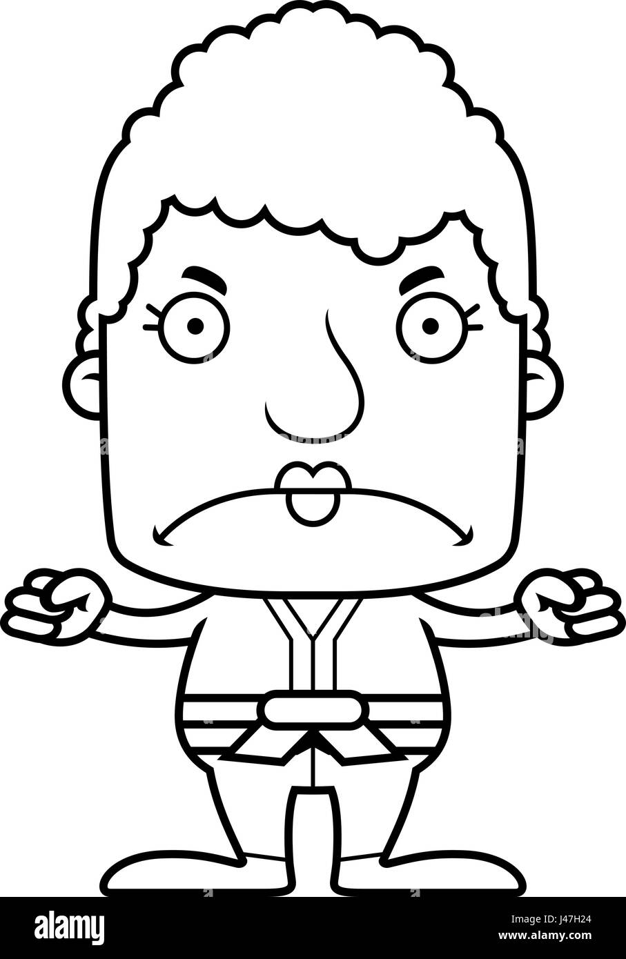 Vector illustration woman karate Black and White Stock Photos & Images ...