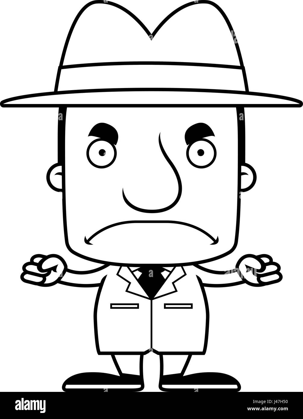 A cartoon detective man looking angry Stock Vector Image & Art - Alamy