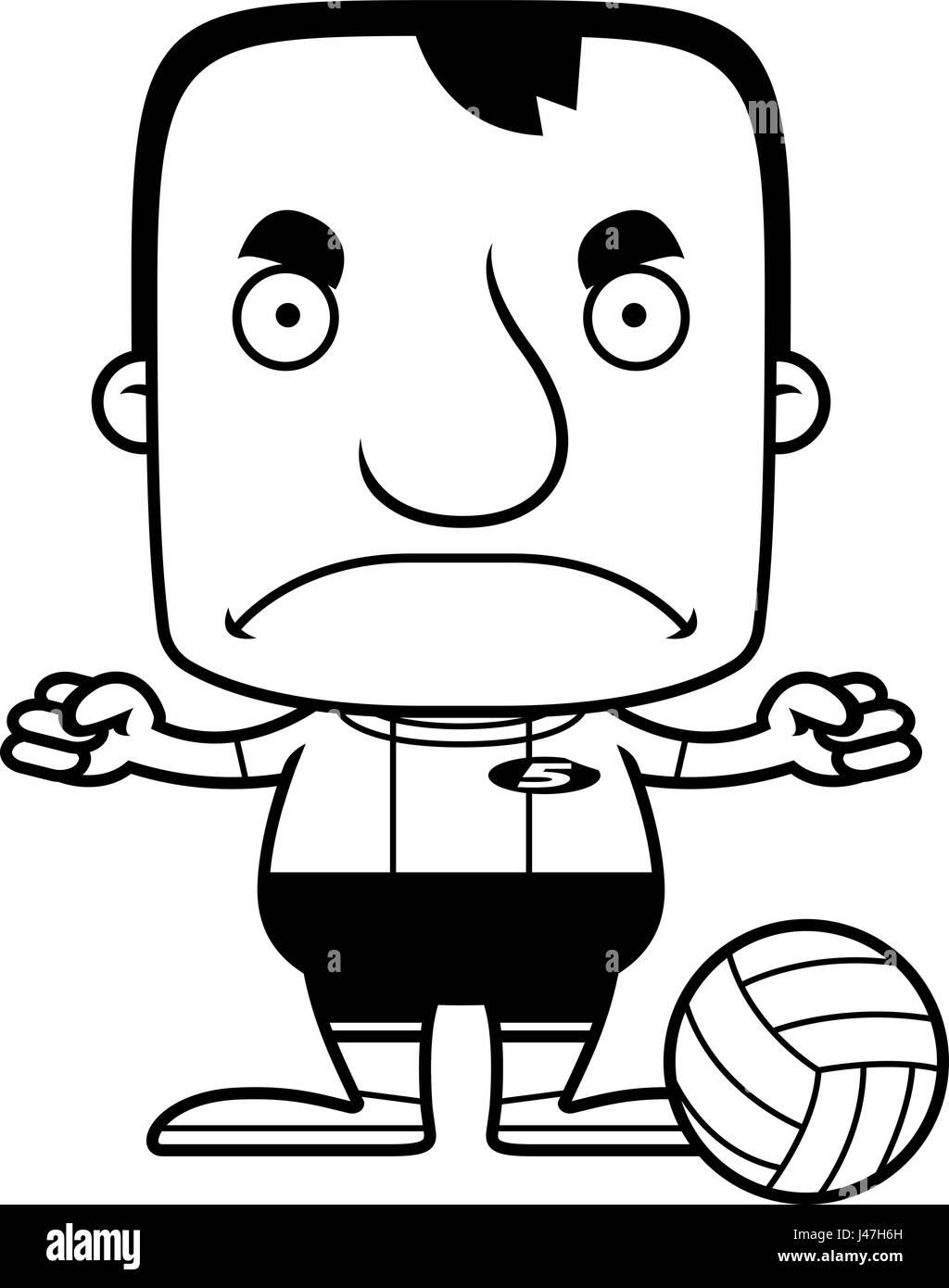 A cartoon volleyball player man looking angry Stock Vector Image & Art ...
