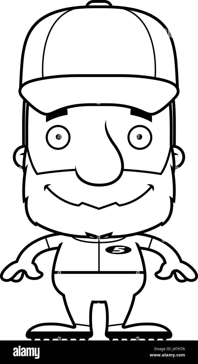 A cartoon baseball player man smiling Stock Vector Image & Art - Alamy