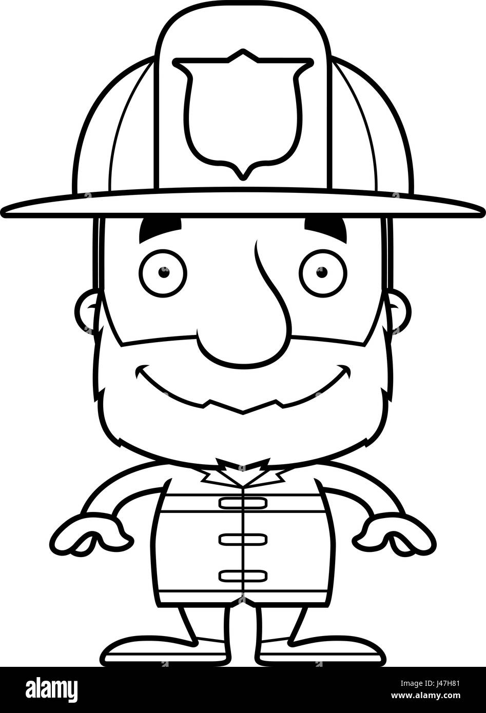 A cartoon firefighter man smiling Stock Vector Image & Art - Alamy