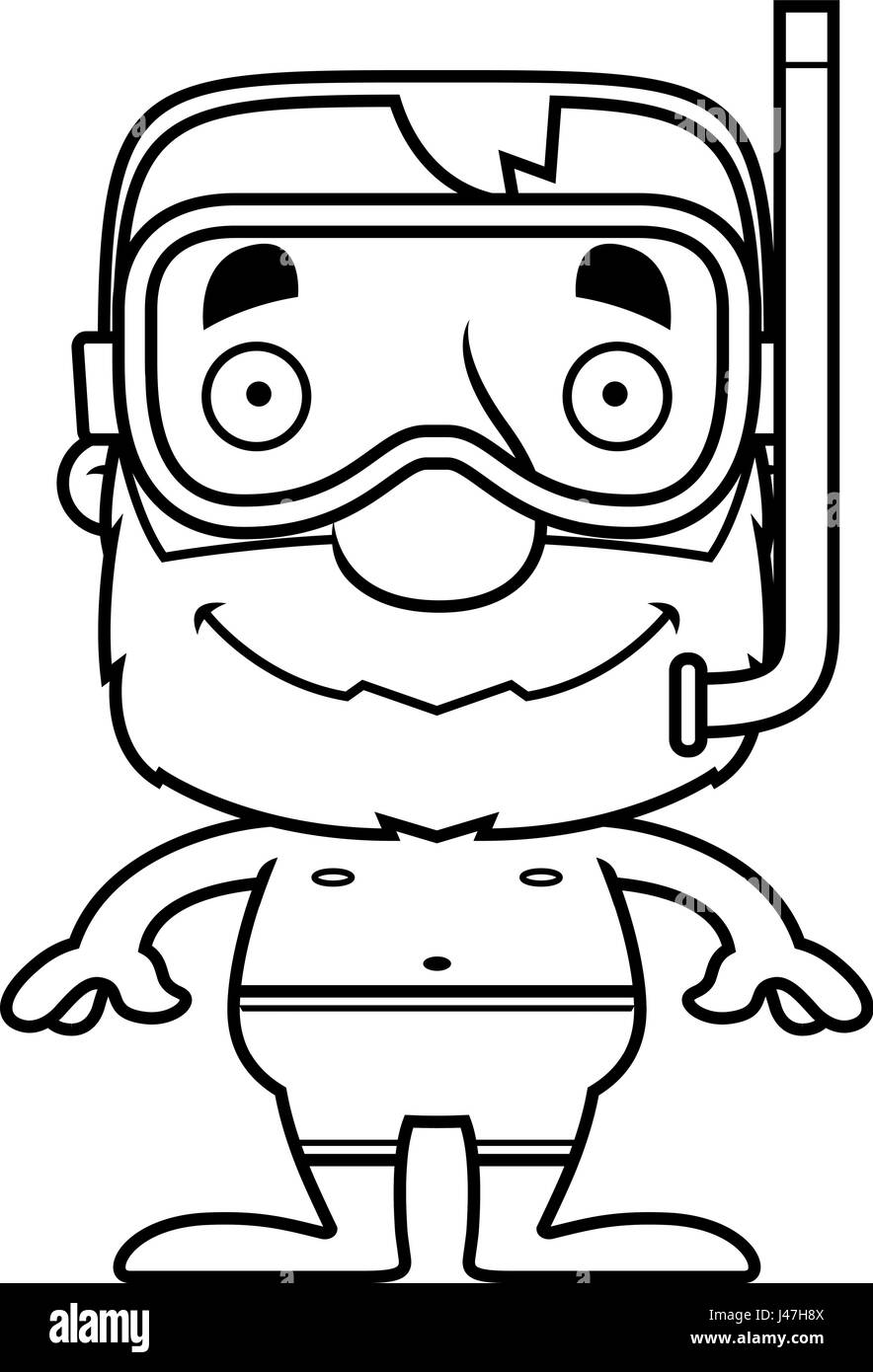 A cartoon snorkeler man smiling Stock Vector Image & Art - Alamy