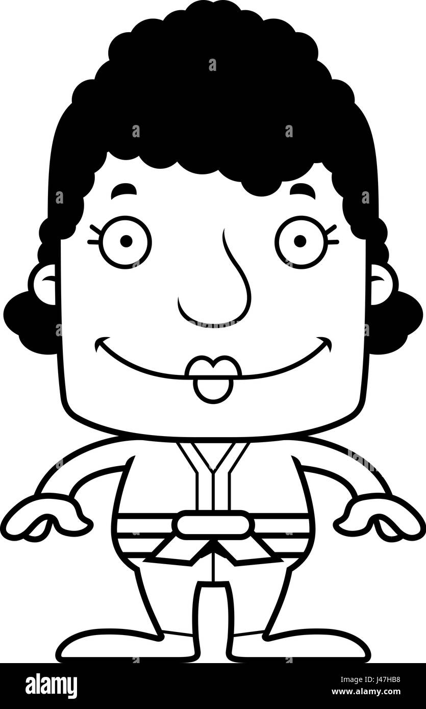 Vector illustration woman karate Black and White Stock Photos & Images ...