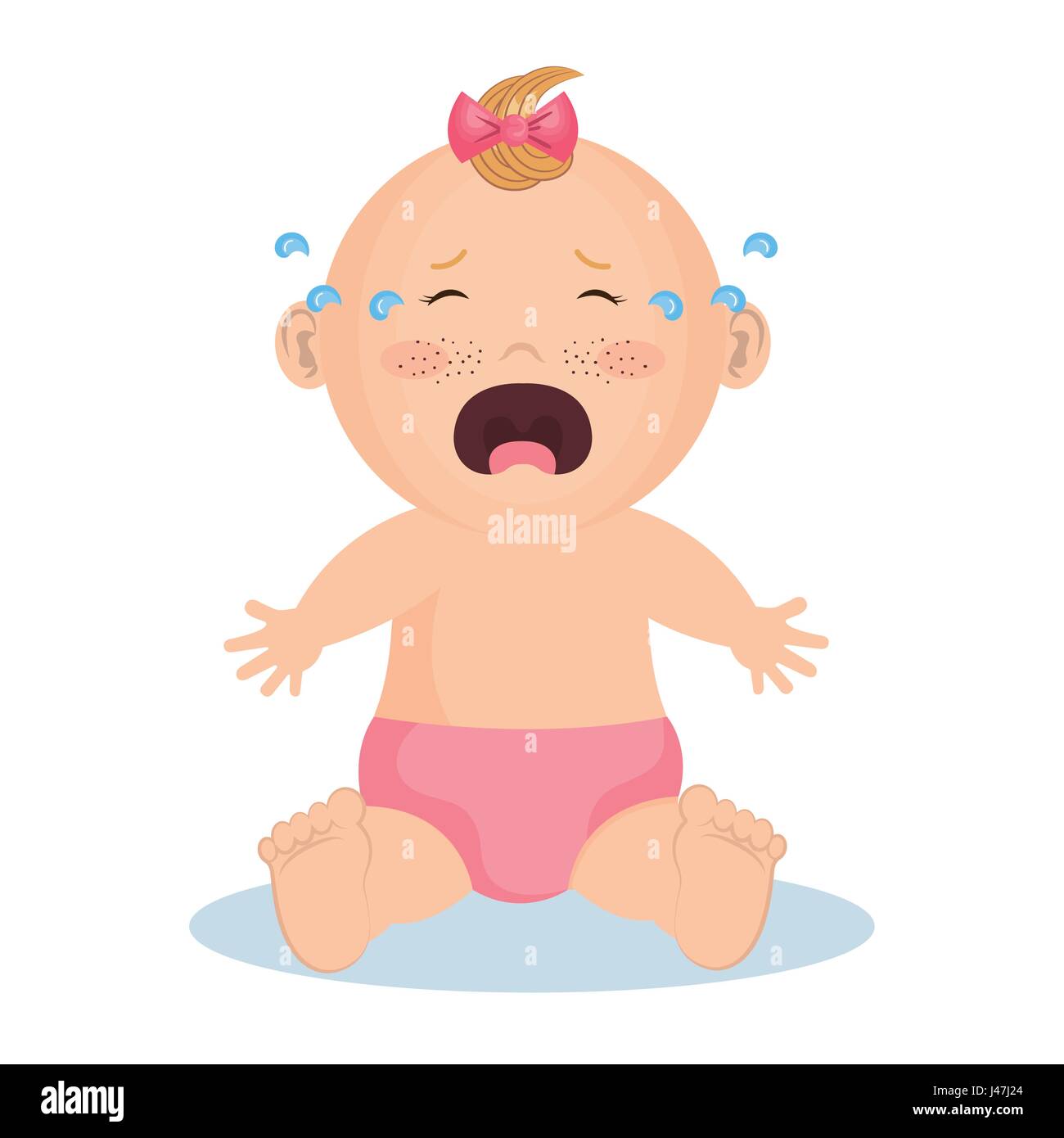 Crying Little Girl Drawing