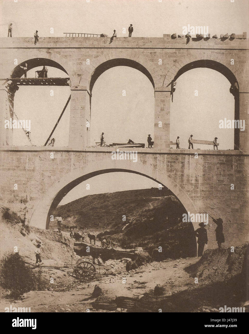 The 'Obras Canal Isabel II' photograph by Charles Clifford depicts the ...