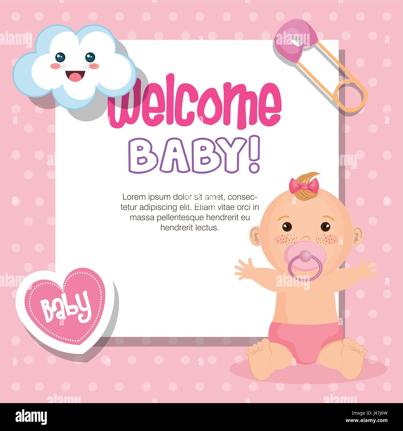 Welcome baby card Stock Vector Image & Art - Alamy