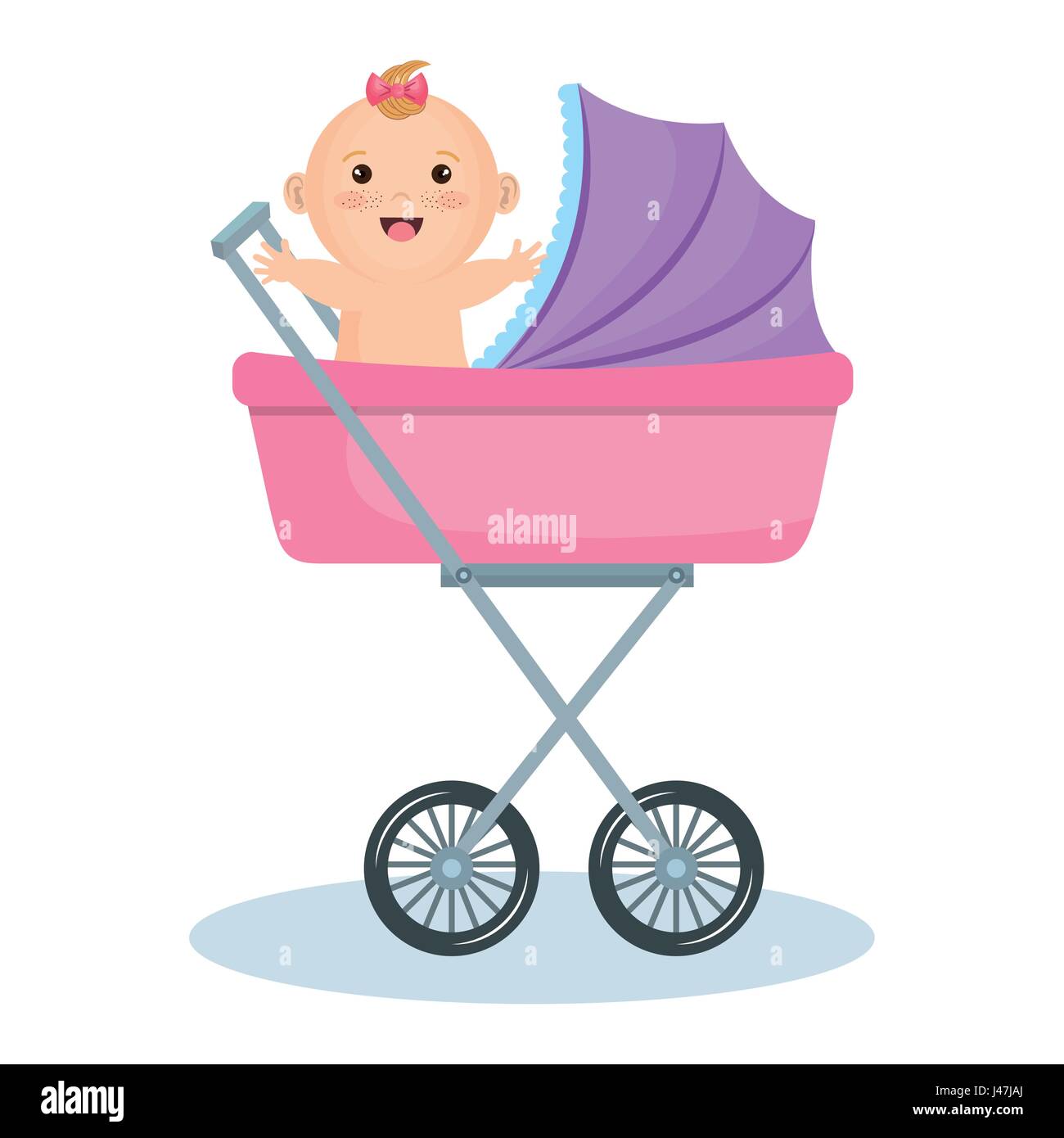 Cute baby in stroller Stock Vector Image & Art - Alamy