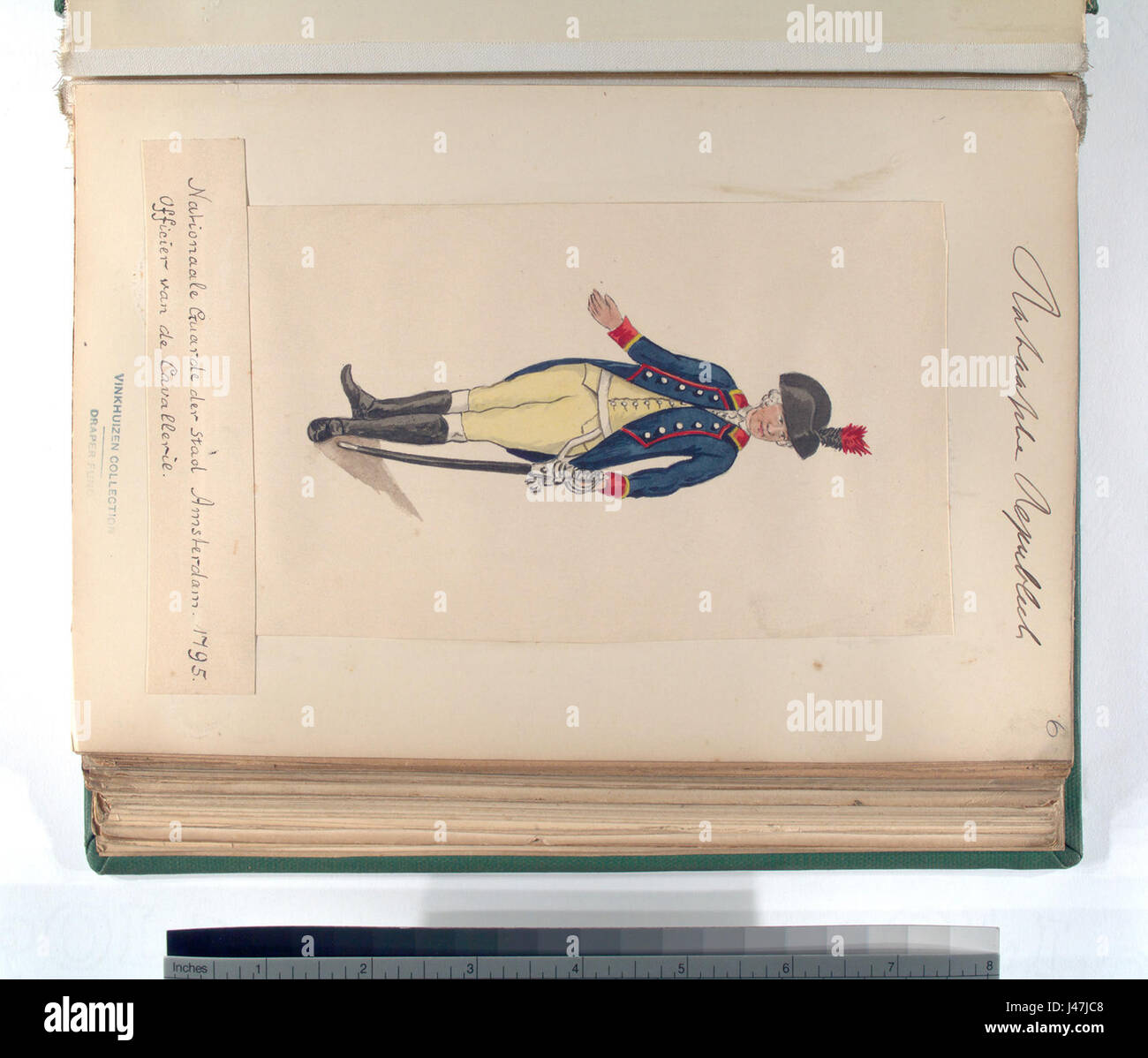 This historical image depicts an officer from the Nationale Guarde of ...