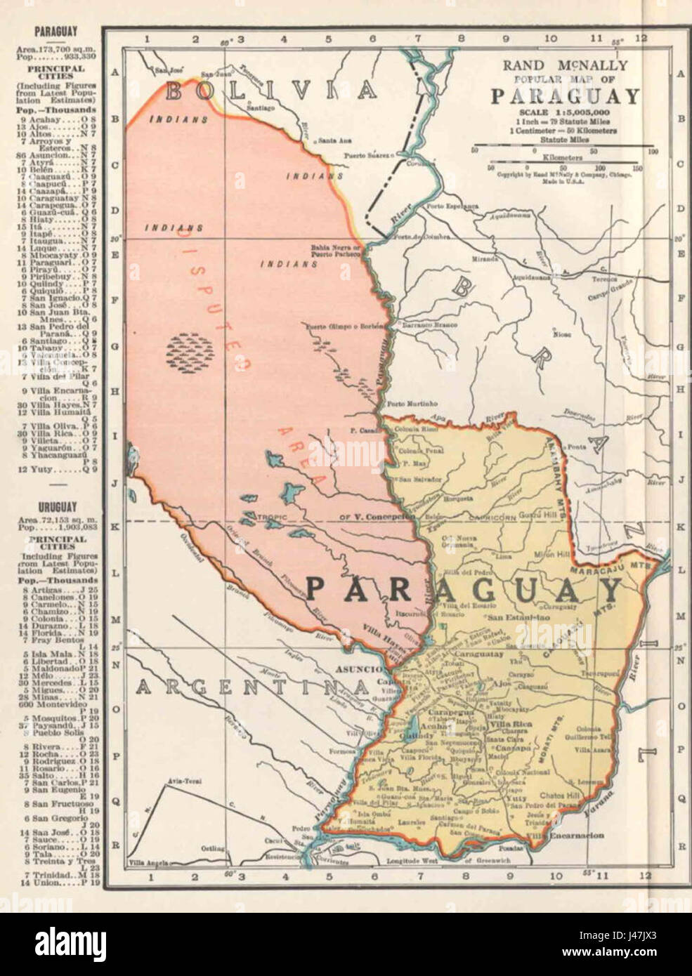 Vintage map of paraguay hi-res stock photography and images - Alamy