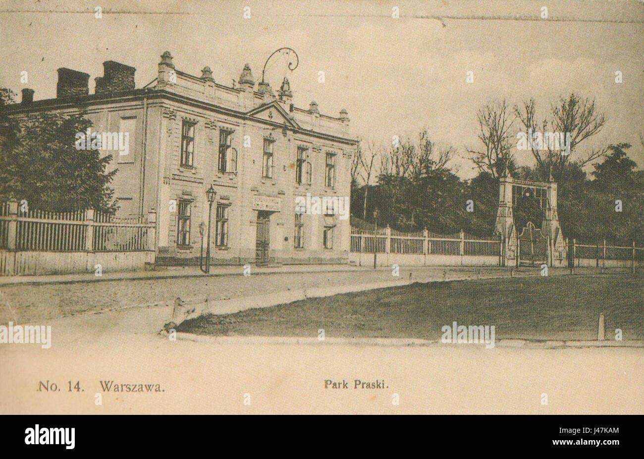 This title refers to Park Praski in Warsaw, Poland, circa 1908. The ...