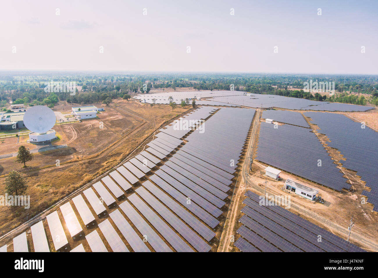 Solar panels Photovoltaic systems - aerial view Stock Photo - Alamy