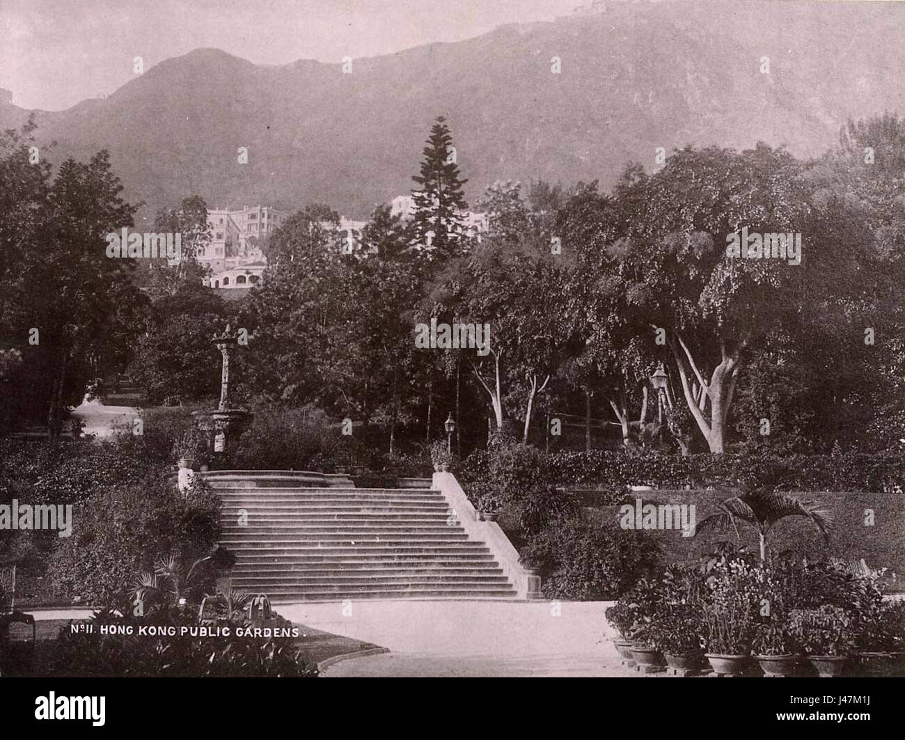 This image depicts the Hong Kong Public Gardens, captured by Lai Afong ...