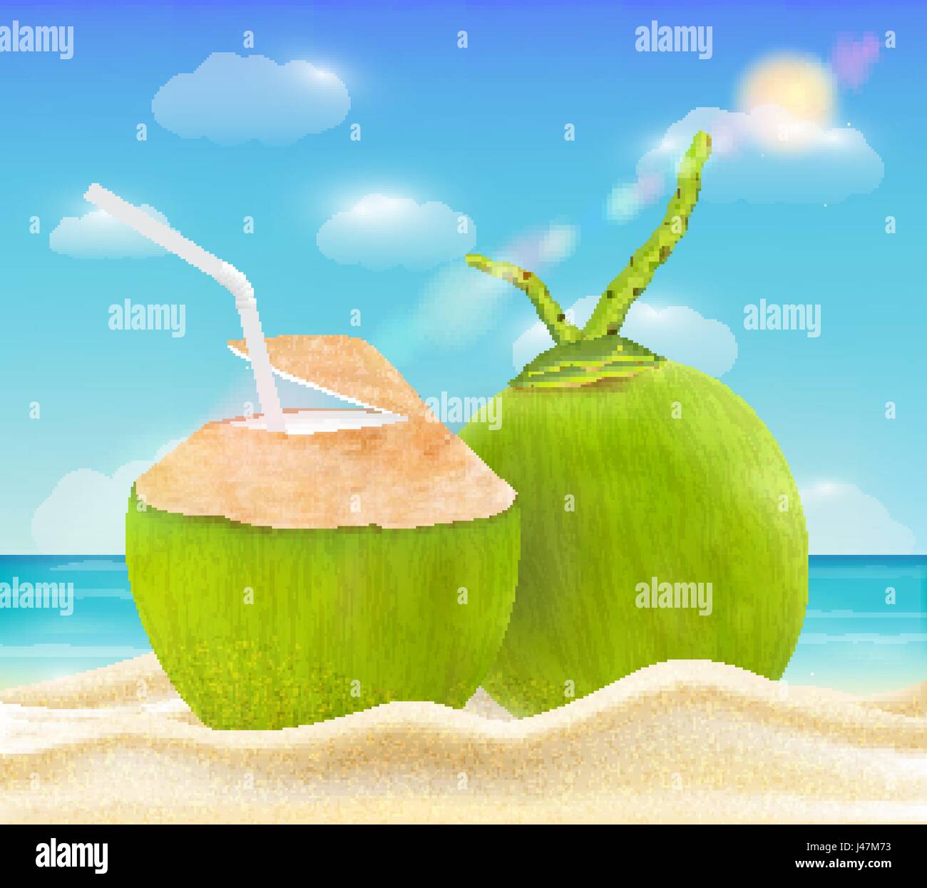 Plastic straw sea Stock Vector Images - Alamy