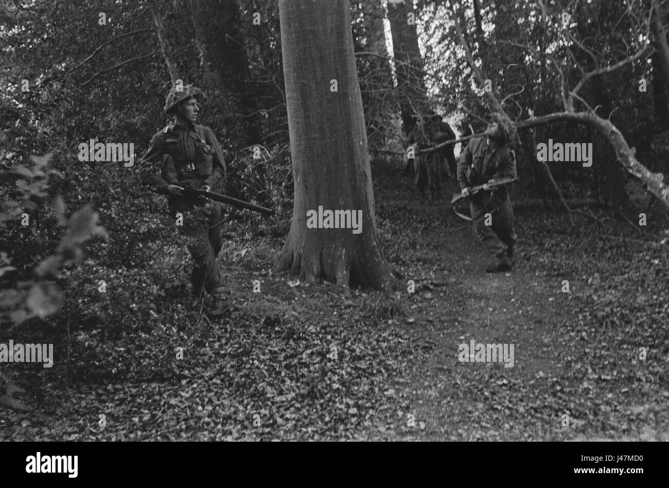 This image depicts the Netherlands Brigade during military maneuvers ...