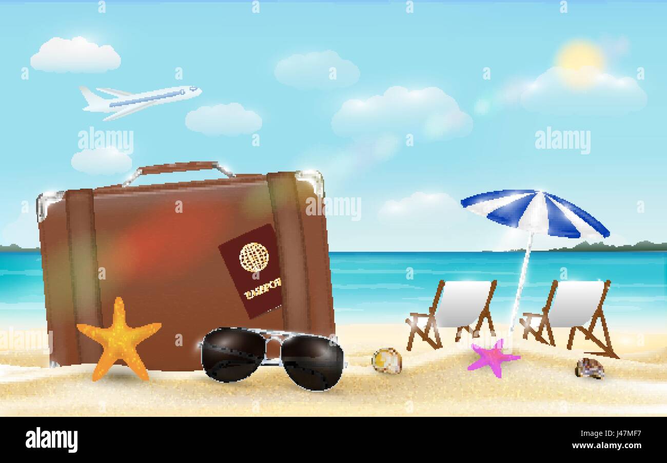 Sun umbrella on beautiful Stock Vector Images - Alamy