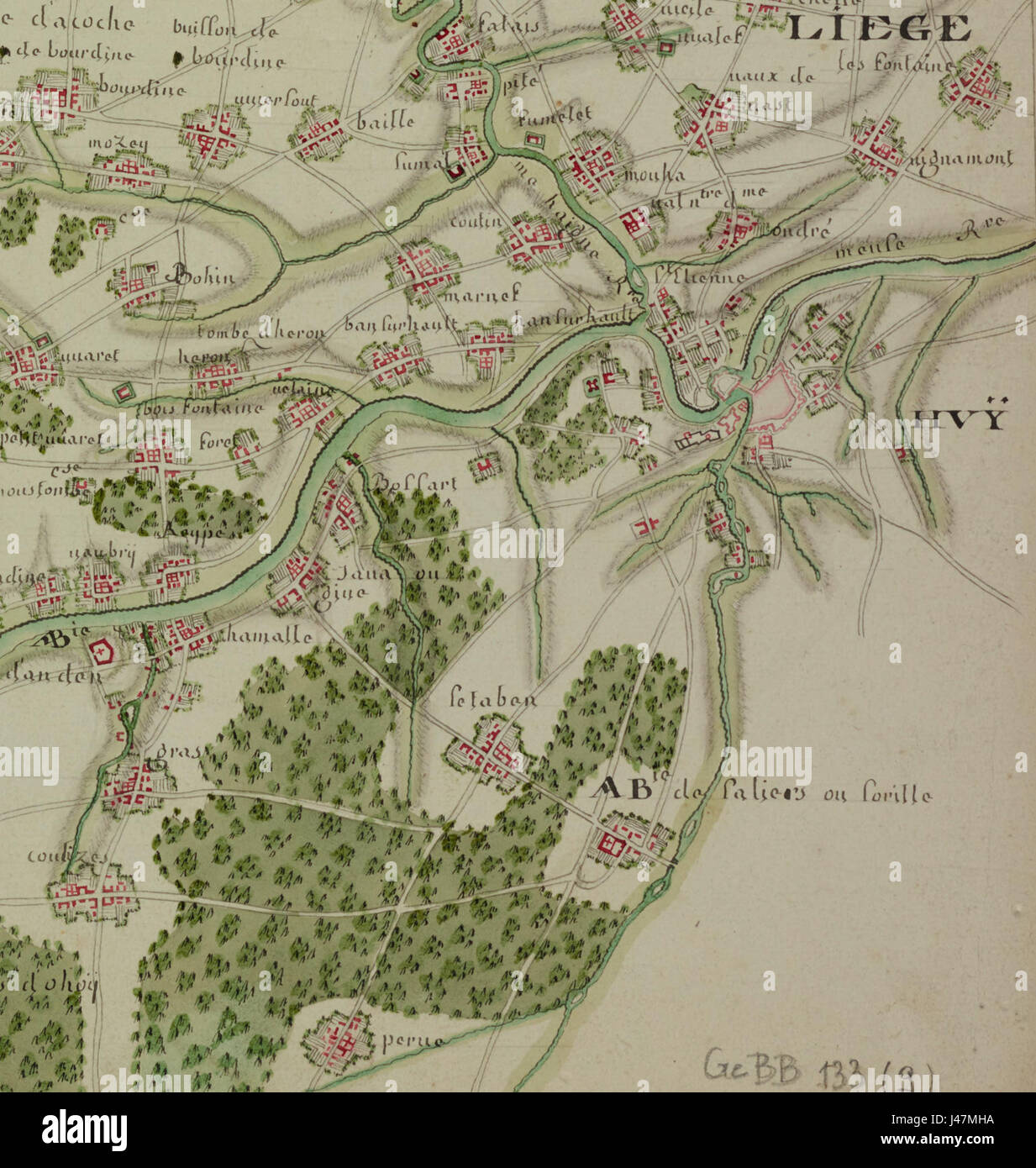 Naudin carte Huy Stock Photo - Alamy