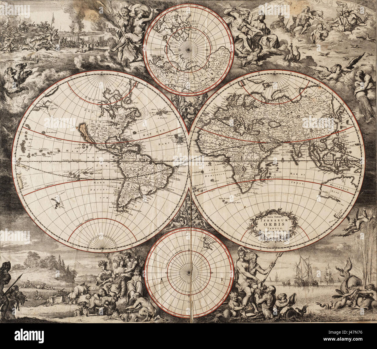 'Nova totius terrarium orbis' is a historical map of the world, created ...